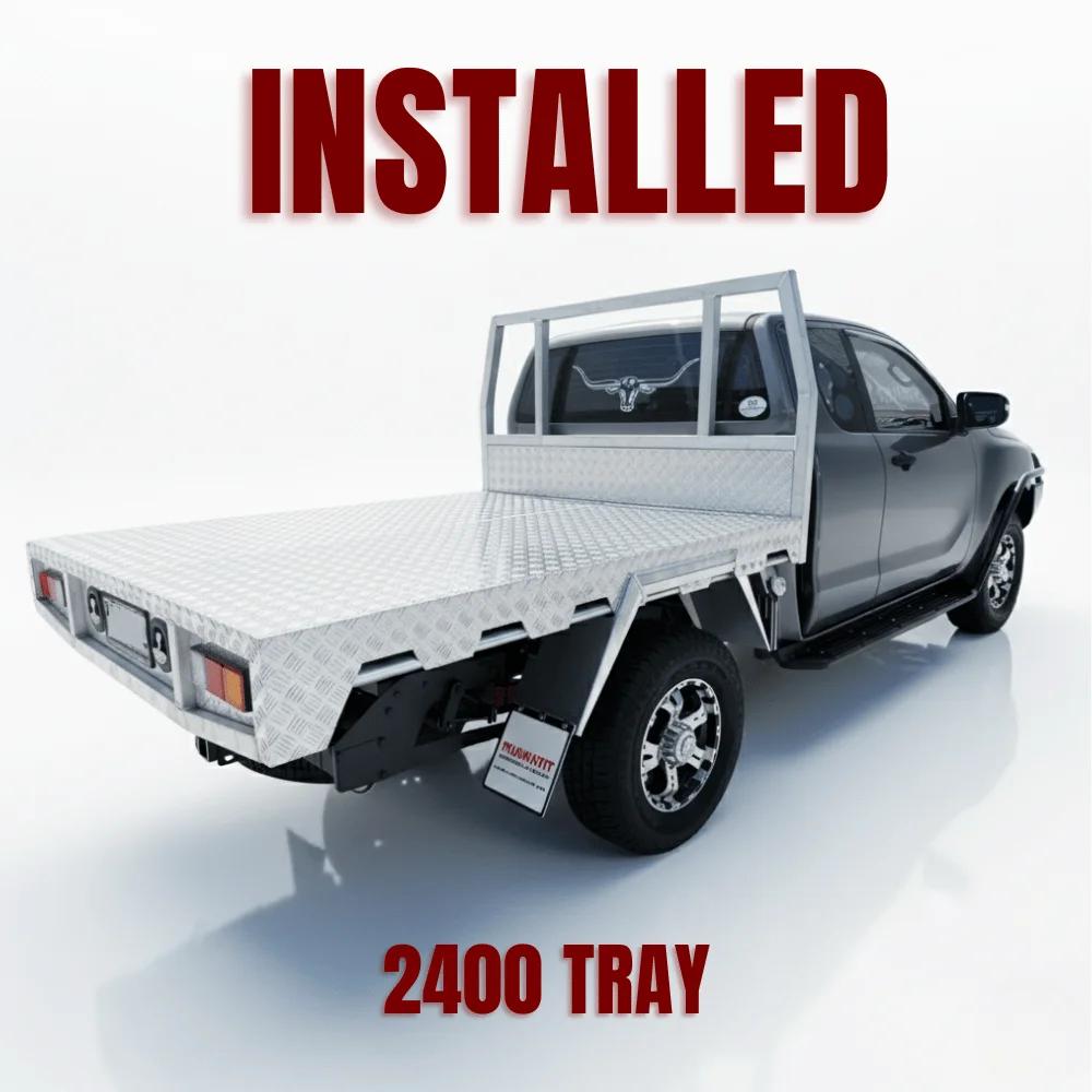2400mm Aluminium UTE Tray with Headboard | Titanium Trailers